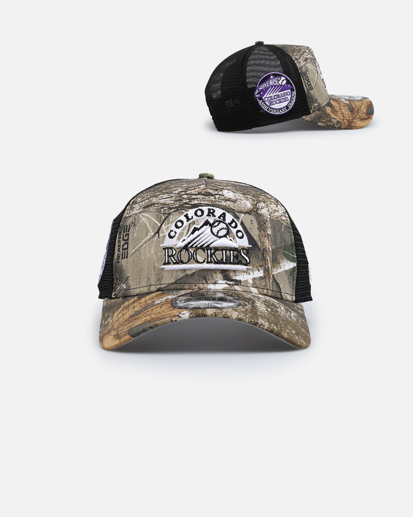 New Era Colorado Rockies 'Real Tree' 9FORTY A-Frame Trucker Snapback R ...