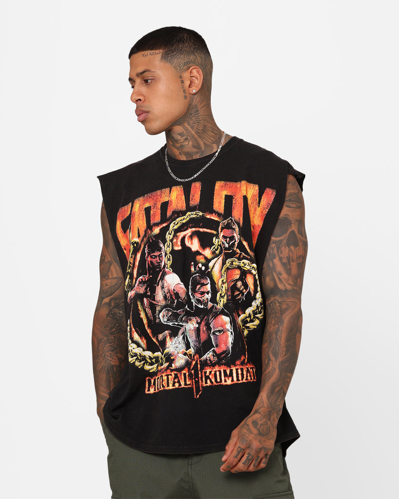 Goat Crew X Mortal Kombat Group Vintage Muscle T-Shirt Black Wash ...