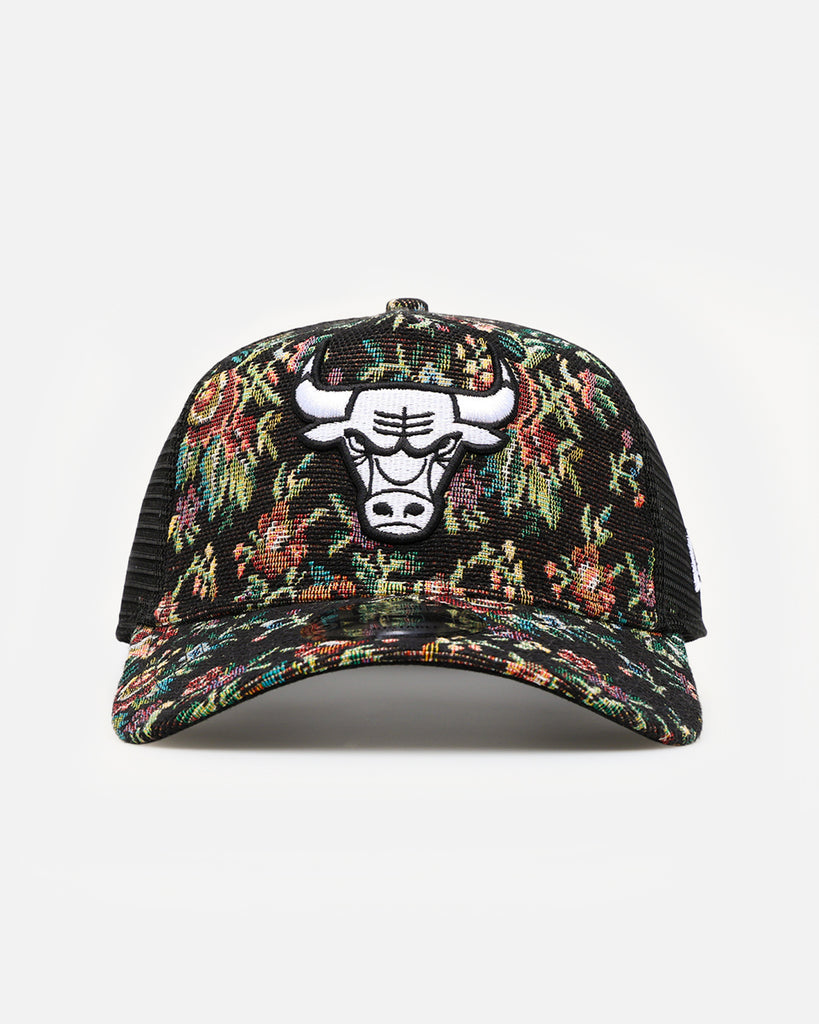 New Era Chicago Bulls 'Black Floral Tapestry' 9FORTY A-Frame Trucker S ...