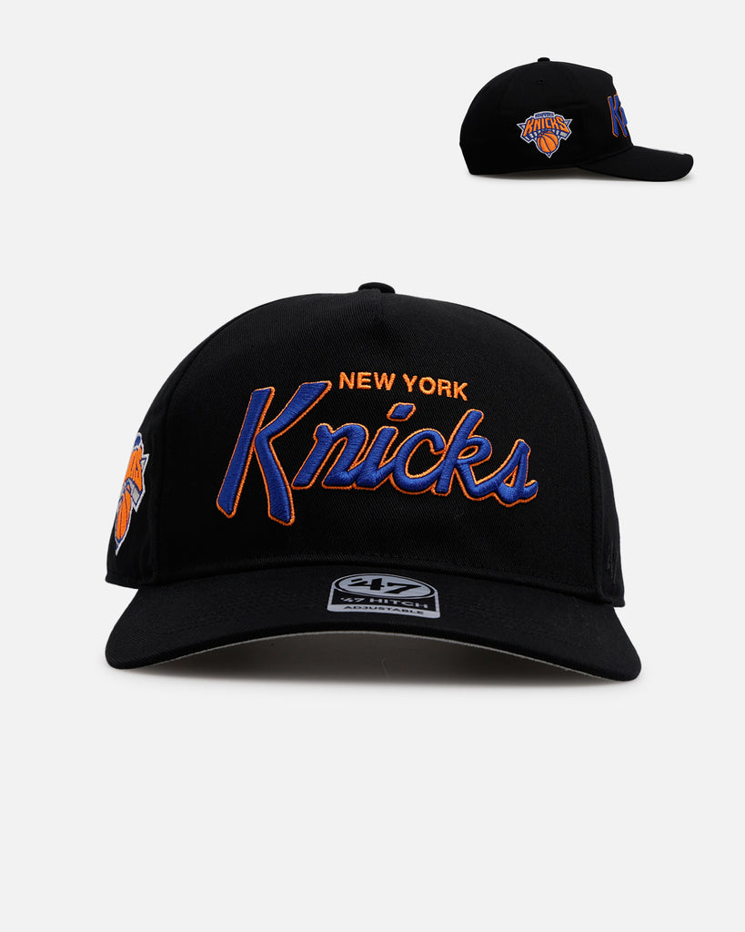 47 Brand New York Knicks 'Black Dome Script' 47 Hitch Snapback Black ...