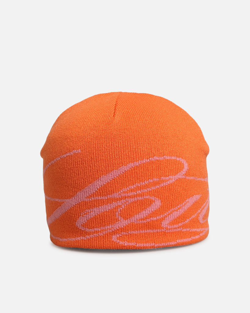 Loiter Skull Knit Beanie Orange | Culture Kings
