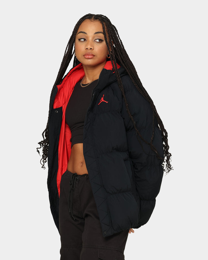 Jordan Essential Puffer Jacket Black/Fire Red | Culture Kings