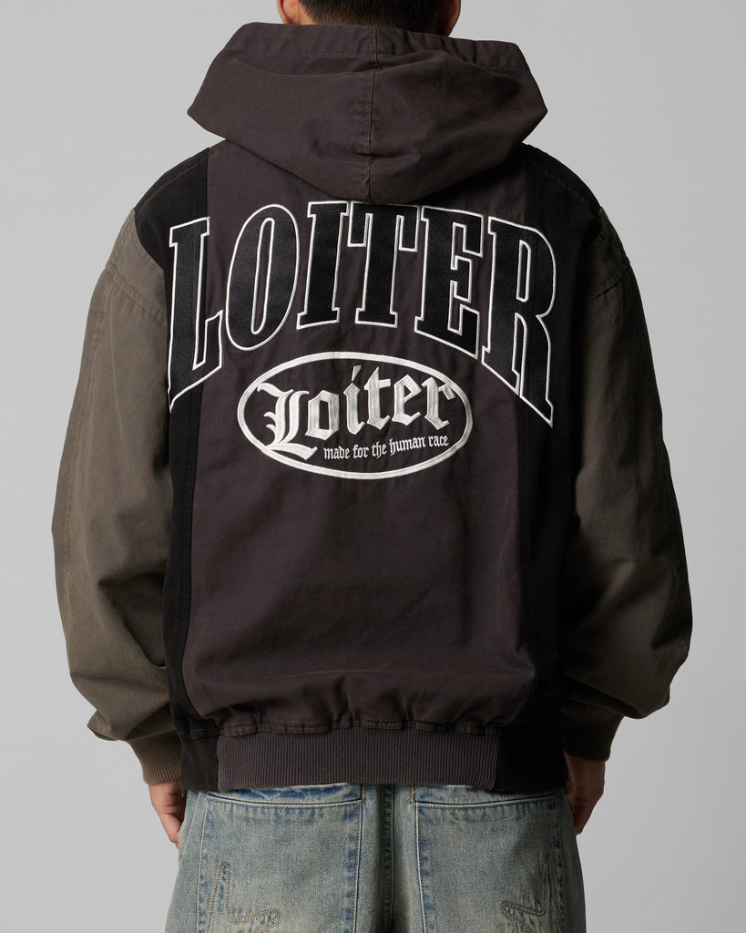 Loiter Splinter Hoodie Black/Charcoal | Culture Kings