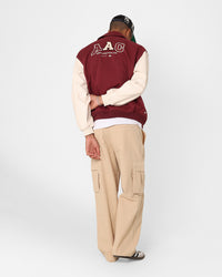 Adidas Metro Varsity Jacket Shadow Red | Culture Kings