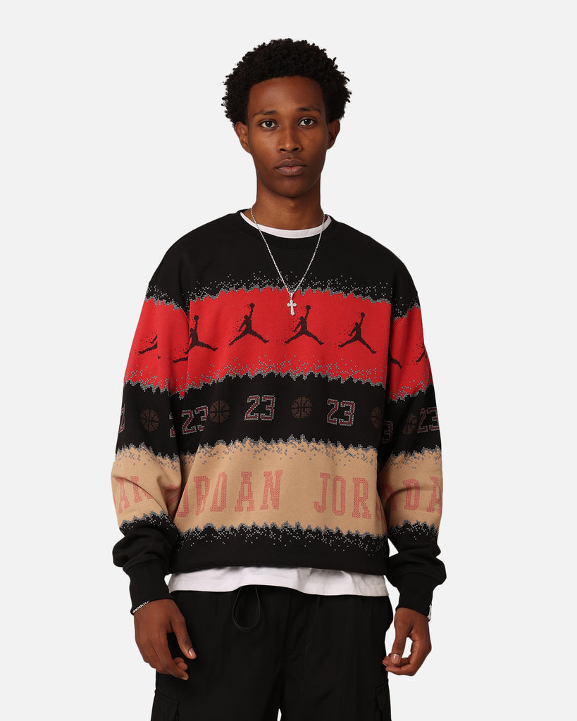 Jordan Essentials Holiday Fleece Crewneck Gym Red/Black | Culture Kings
