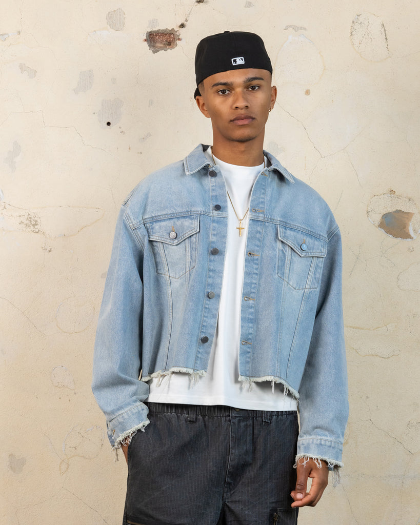 404 Riptide Cropped Jacket Blue Wash | Culture Kings