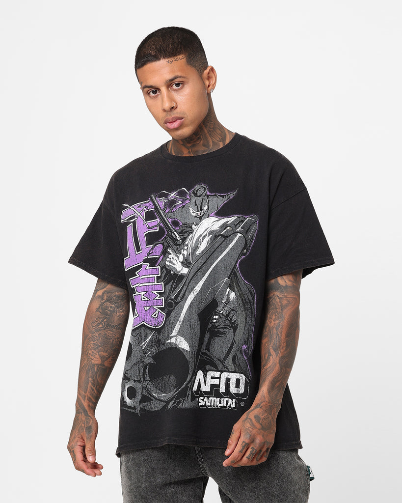 Goat Crew X Afro Samurai Justice Vintage T-Shirt Black Wash | Culture Kings