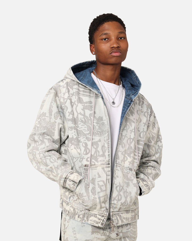 Ksubi Kollage Zip Hoodie Icey Denim | Culture Kings