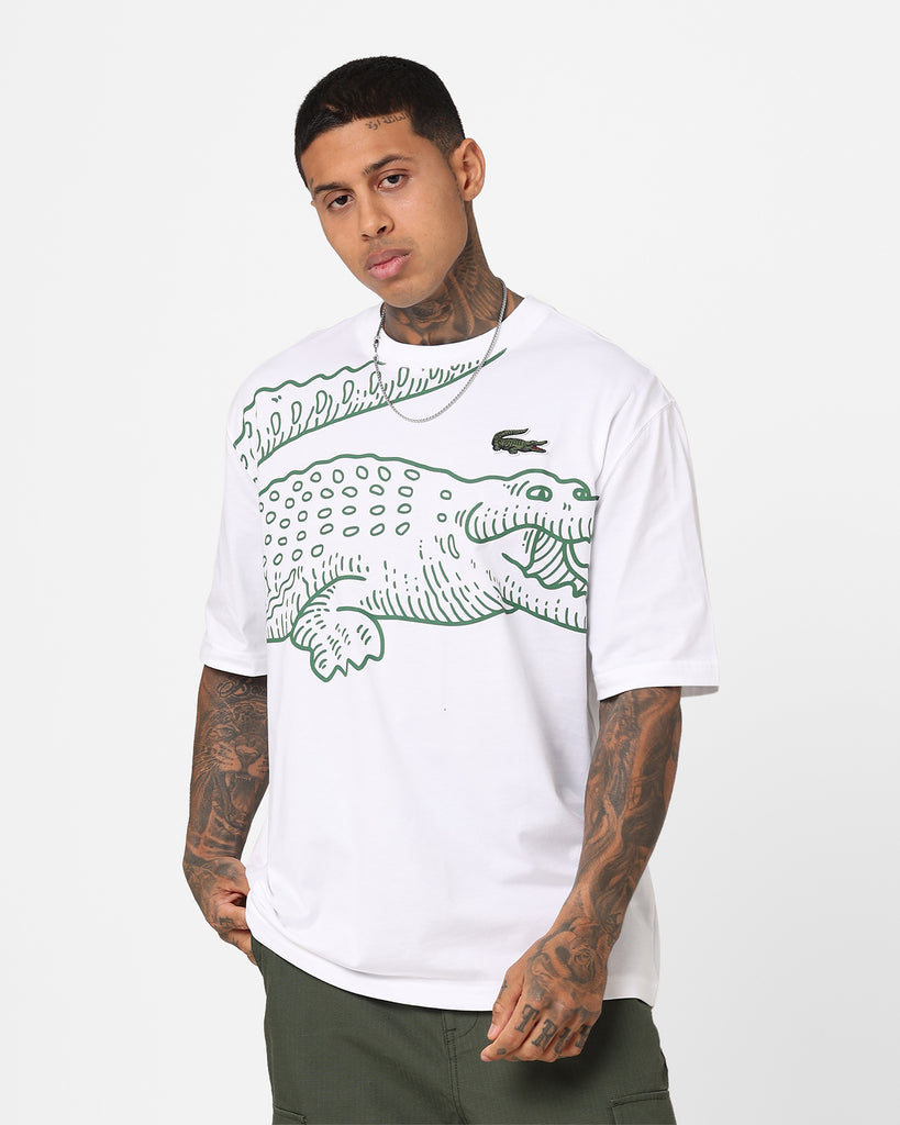 Lacoste Big Croc Loose Fit T-Shirt White | Culture Kings