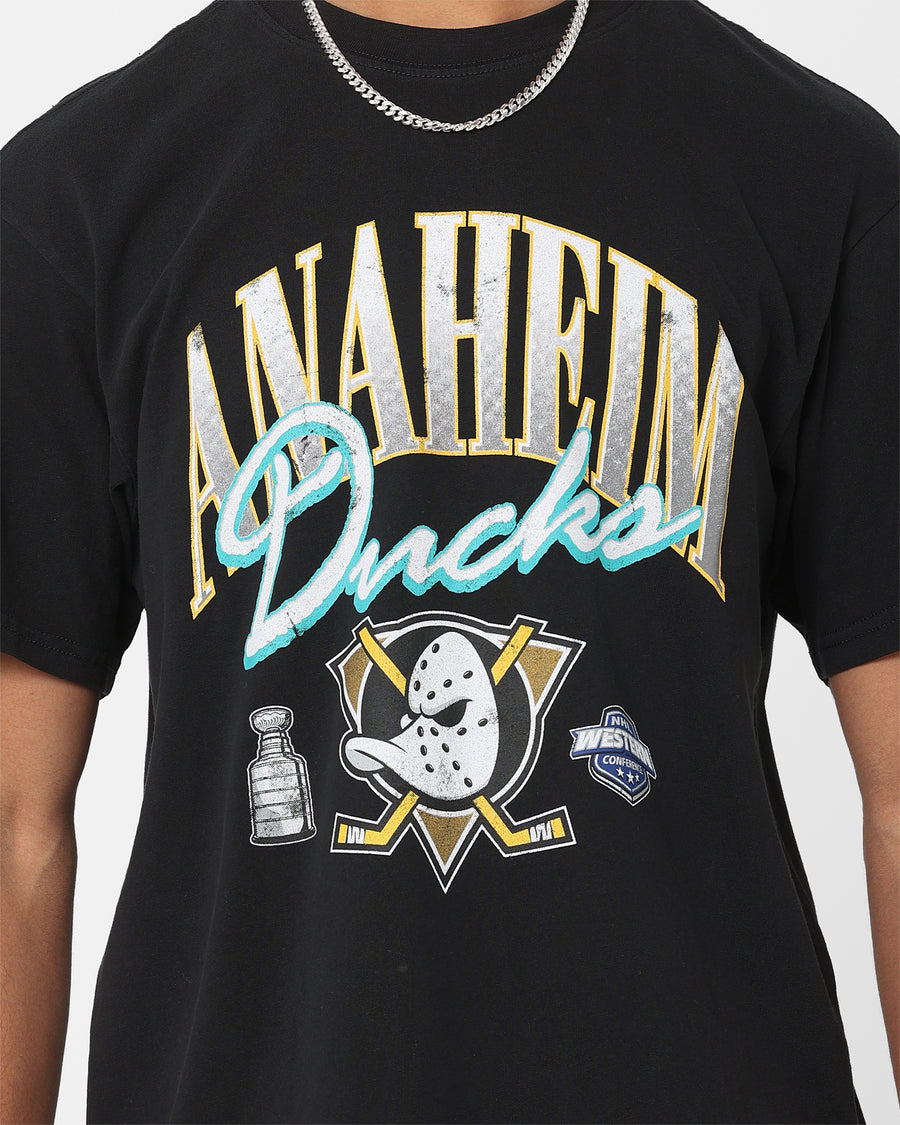 Majestic Athletic Anaheim Ducks Script Arch T-Shirt Faded Black ...