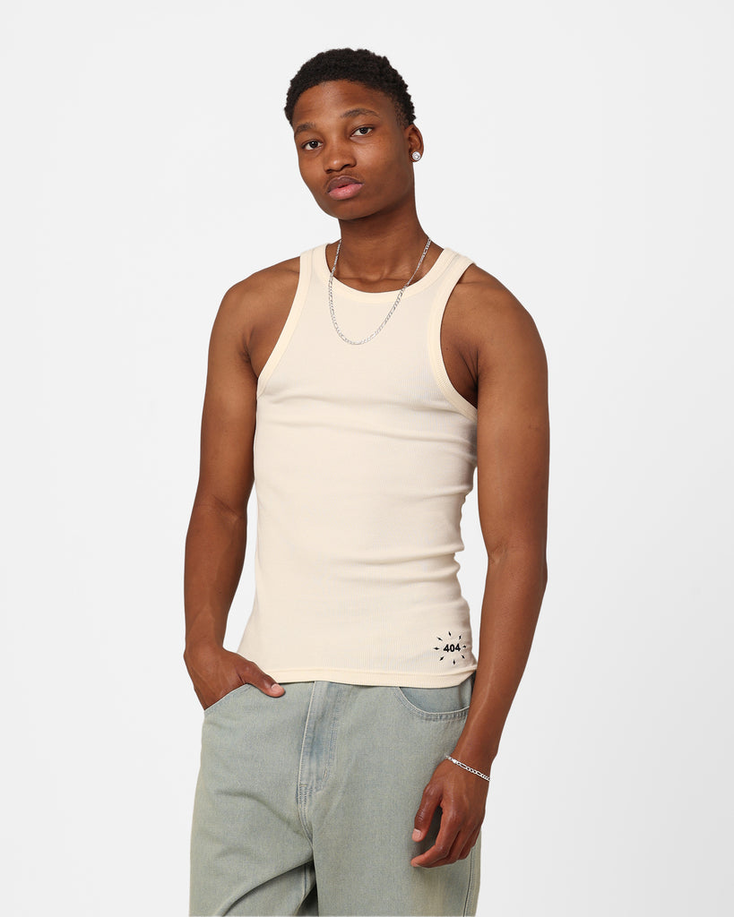 404 Ribbed Singlet Off White | Culture Kings
