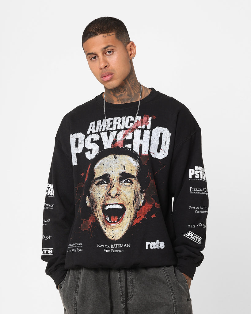 Rats Get Fat X American Psycho American Psycho Crewneck Black | Culture ...