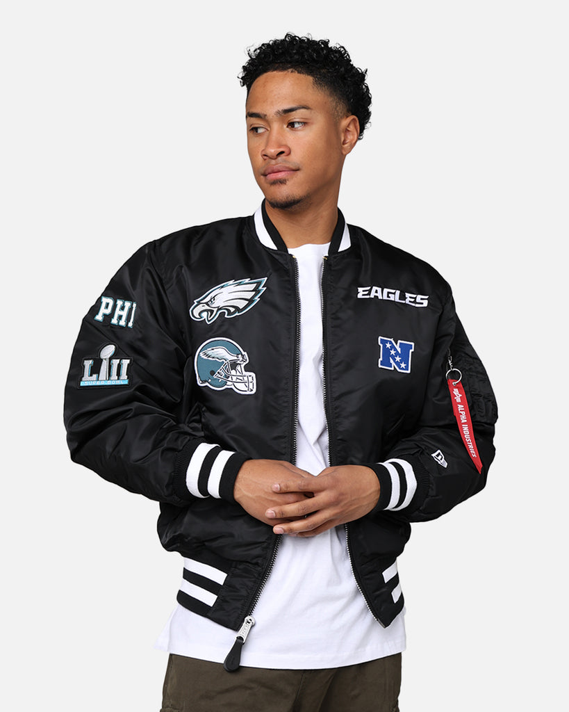 New Era X Alpha Series X NFL Philadelphia Eagles MA-1 Bomber Jacket Bl ...