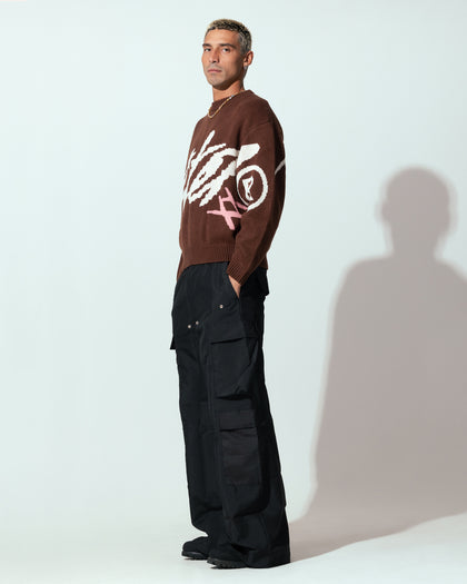 Loiter Spider Knit Sweater Brown | Culture Kings