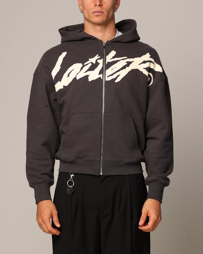 Loiter Spider Zip Hoodie Charcoal | Culture Kings