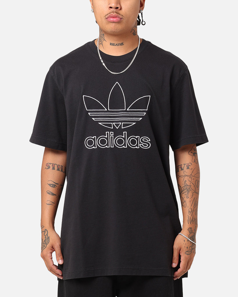 Adidas Outline Trefoil T-Shirt Black | Culture Kings
