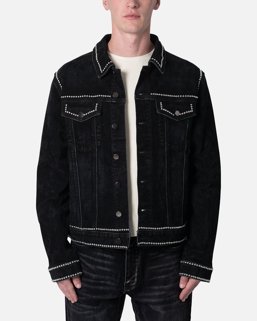 MNML Studded Suede Denim Jacket Black | Culture Kings