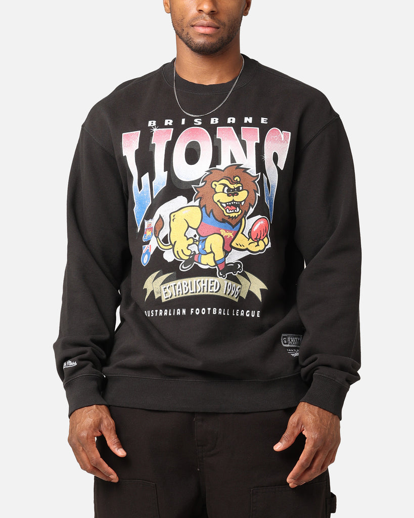Mitchell & Ness Brisbane Lions Character Crewneck Faded Black | Culture Kings