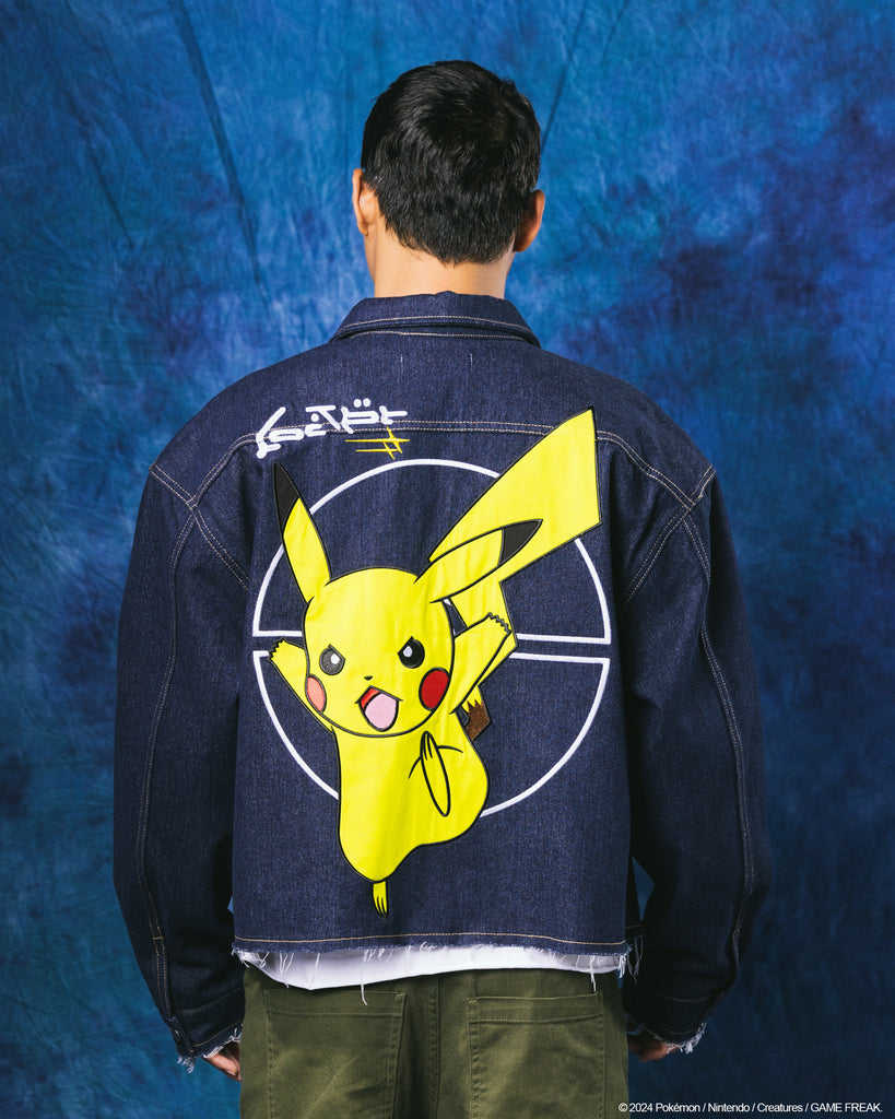 Pokémon By Loiter Pikachu Denim Jacket Washed Blue | Culture Kings