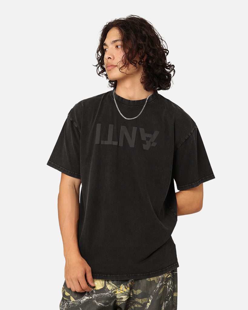 The Anti Order Anti Logo T-Shirt Black Acidwash | Culture Kings