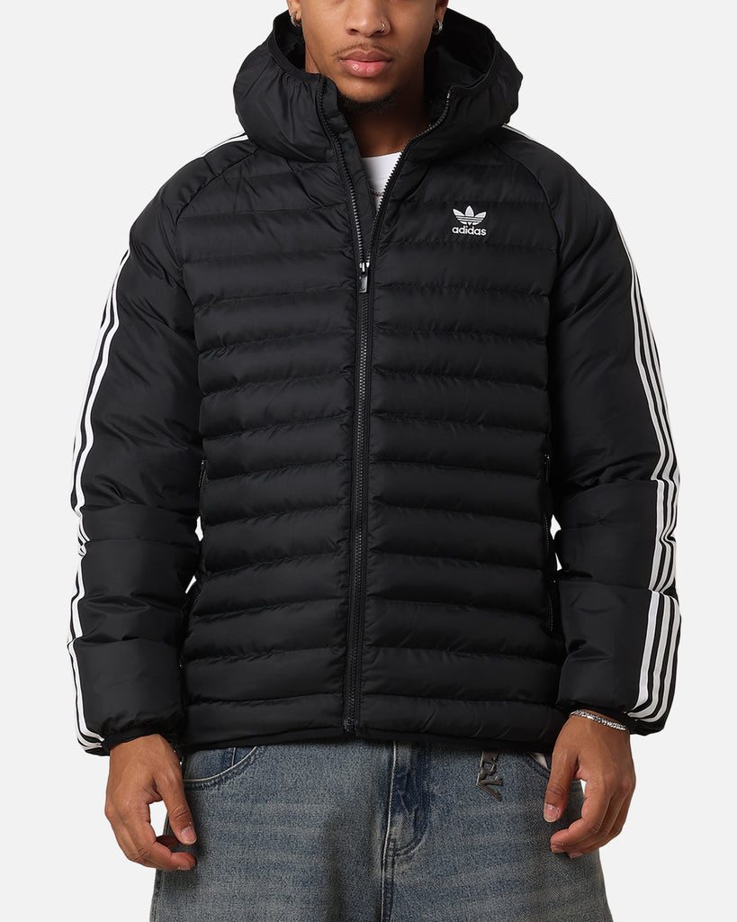 Adidas Padded Hooded Jacket Black/White | Culture Kings
