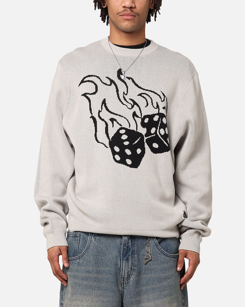 X-Large Fire Dice Knit Crewneck Cream | Culture Kings