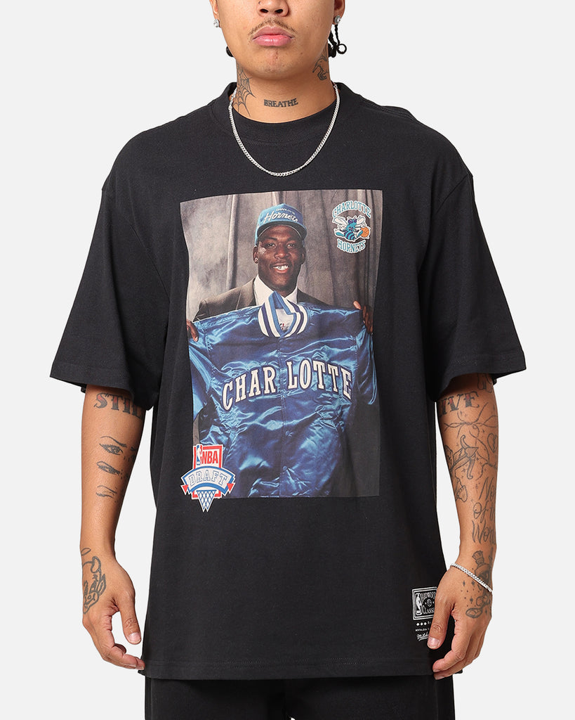 Mitchell & Ness Charlotte Hornets 1991 NBA Draft T-Shirt Faded Black ...