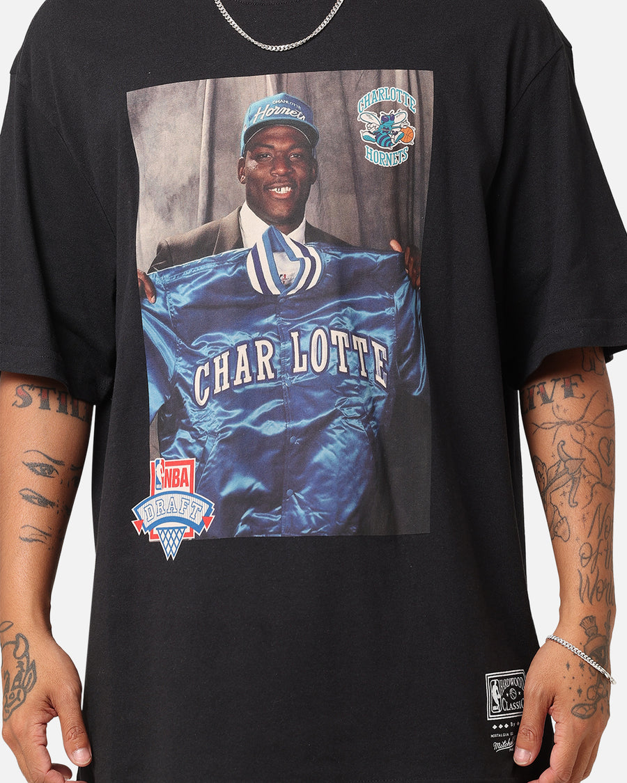 Mitchell & Ness Charlotte Hornets 1991 NBA Draft T-Shirt Faded Black ...
