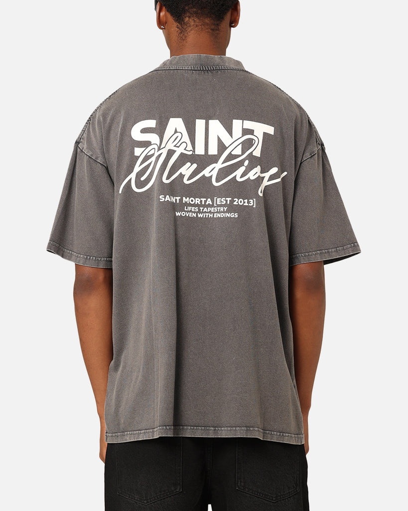 Saint Morta Saint Studios T-Shirt Washed Charcoal | Culture Kings