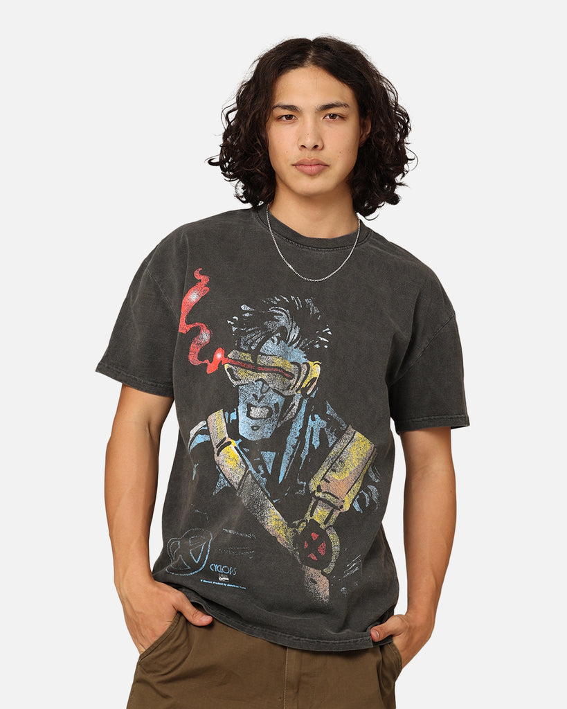 Marvel X-Men Cyclops Heavyweight T-Shirt Black Wash | Culture Kings