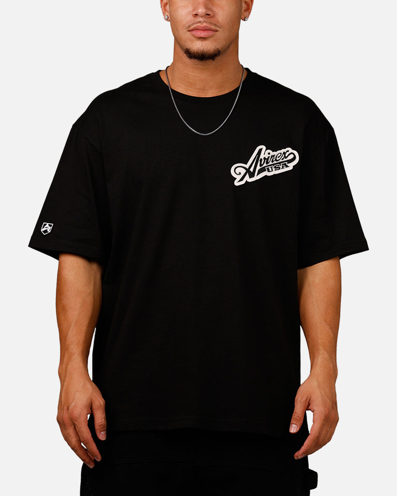 Avirex Script T-Shirt Black | Culture Kings