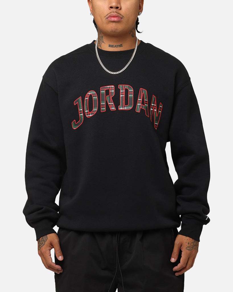 Jordan Essentials Holiday Fleece Crewneck Black/Sail | Culture Kings
