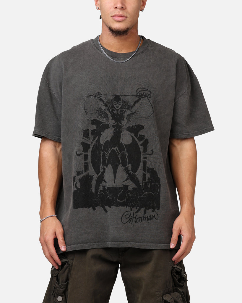 Goat Crew X DC Batman Catwoman Cats Heavyweight T-Shirt Black Wash ...