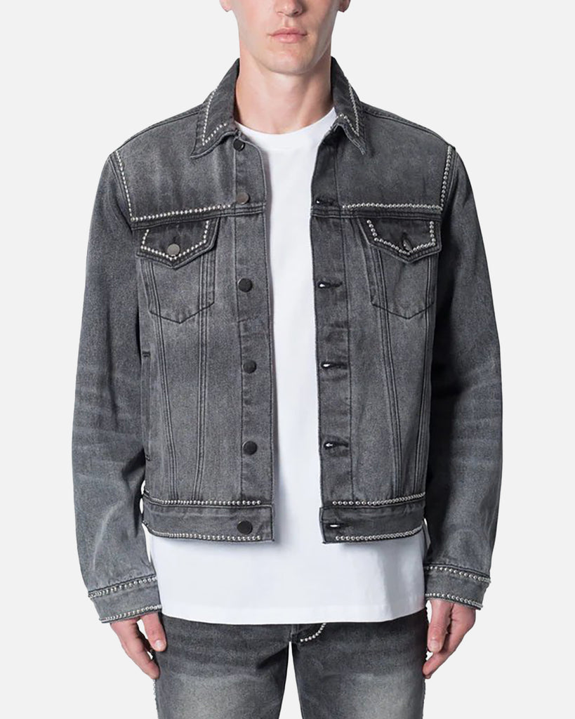 MNML Flat Studded Trucker Jacket Black | Culture Kings