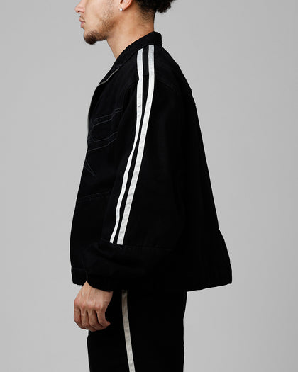 Loiter Track Star Denim Jacket Black | Culture Kings