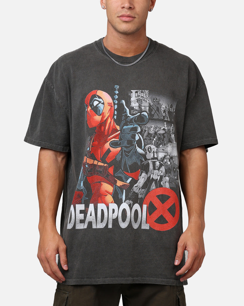 Goat Crew Marvel Deadpool Comic Heavyweight T-Shirt Black Wash ...