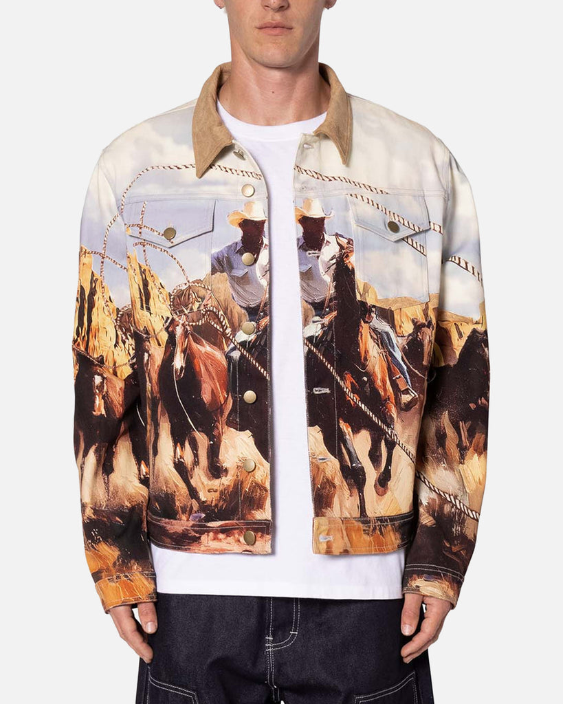 MNML Cowboy Print Trucker Jacket Multi | Culture Kings