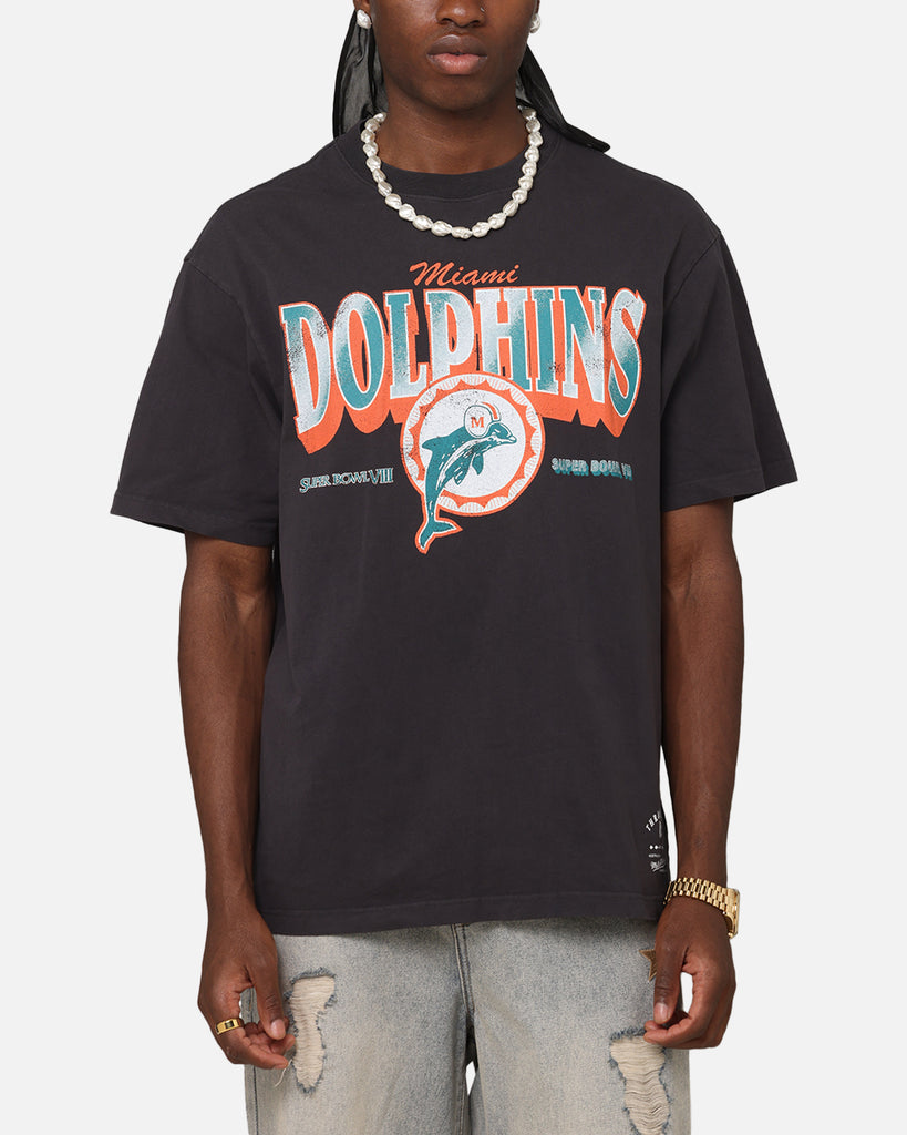 Mitchell & Ness Miami Dolphins Arch T-Shirt Faded Black | Culture Kings