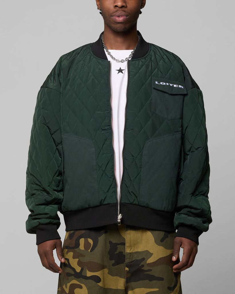 Loiter Cyber Reversible Bomber Jacket Red/Green | Culture Kings