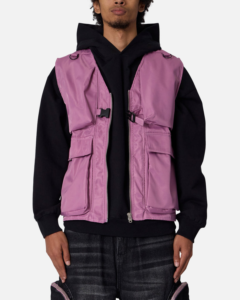 MNML Nylon Utility Vest Pink | Culture Kings