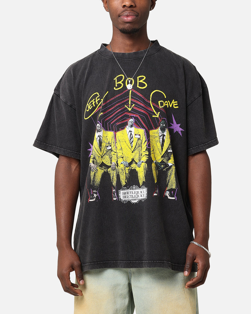 Goat Crew X Beetlejuice Jeff Bob Dave Vintage T-Shirt Black Acidwash ...