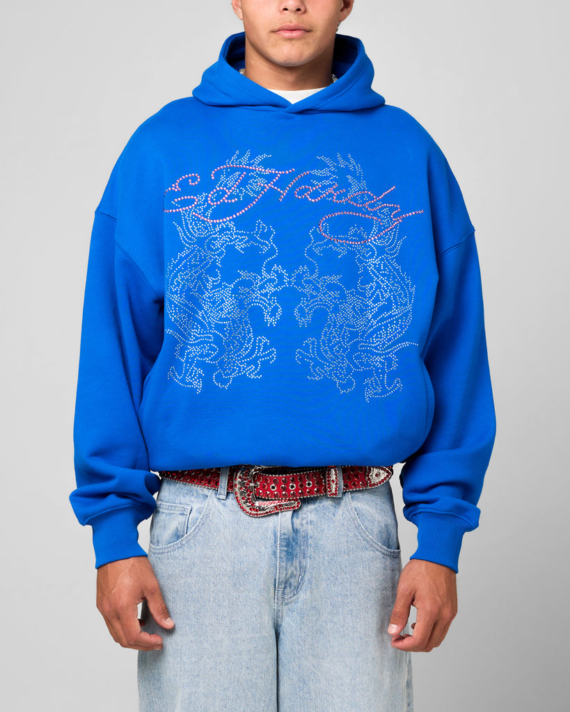 Ed Hardy Rhinestone Dragon Hoodie Blue | Culture Kings