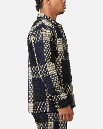 XXIII Textured Weave Jacket Blue/Black/Yellow | Culture Kings