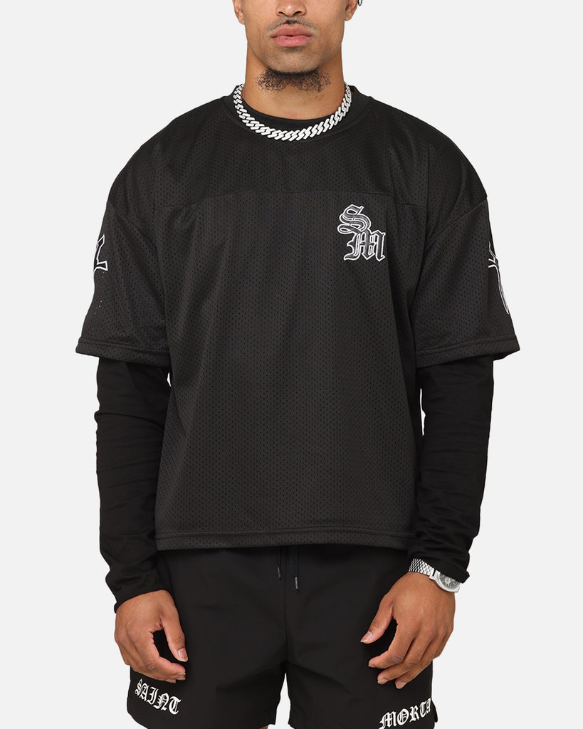 Saint Morta Gothic Mesh Layered Long Sleeve Jersey Black | Culture Kings