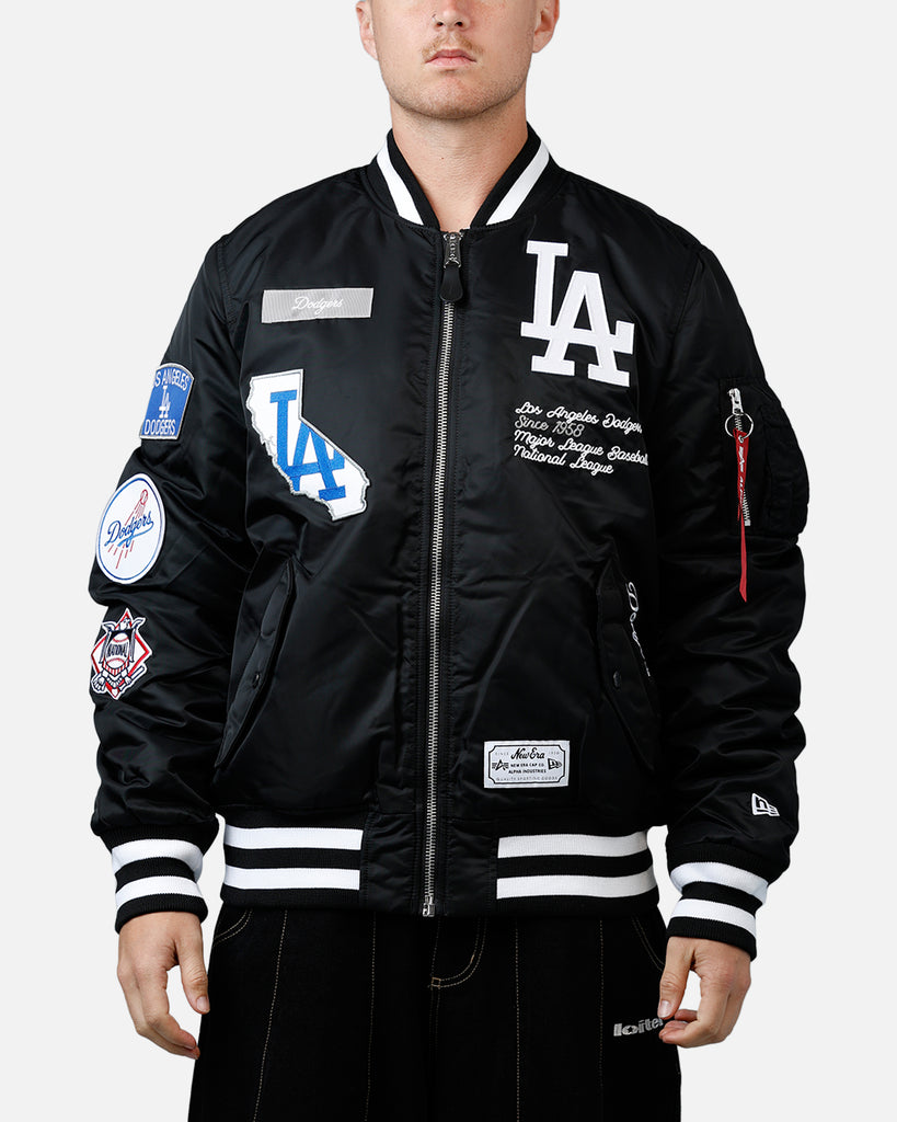 New Era X Alpha Series X MLB Los Angeles Dodgers MA-1 Bomber Jacket Bl ...