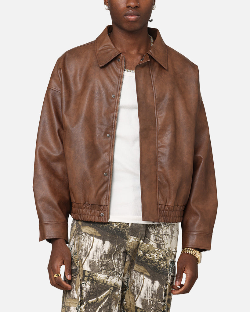 XXIII Vegan Leather Flight Jacket Brown | Culture Kings