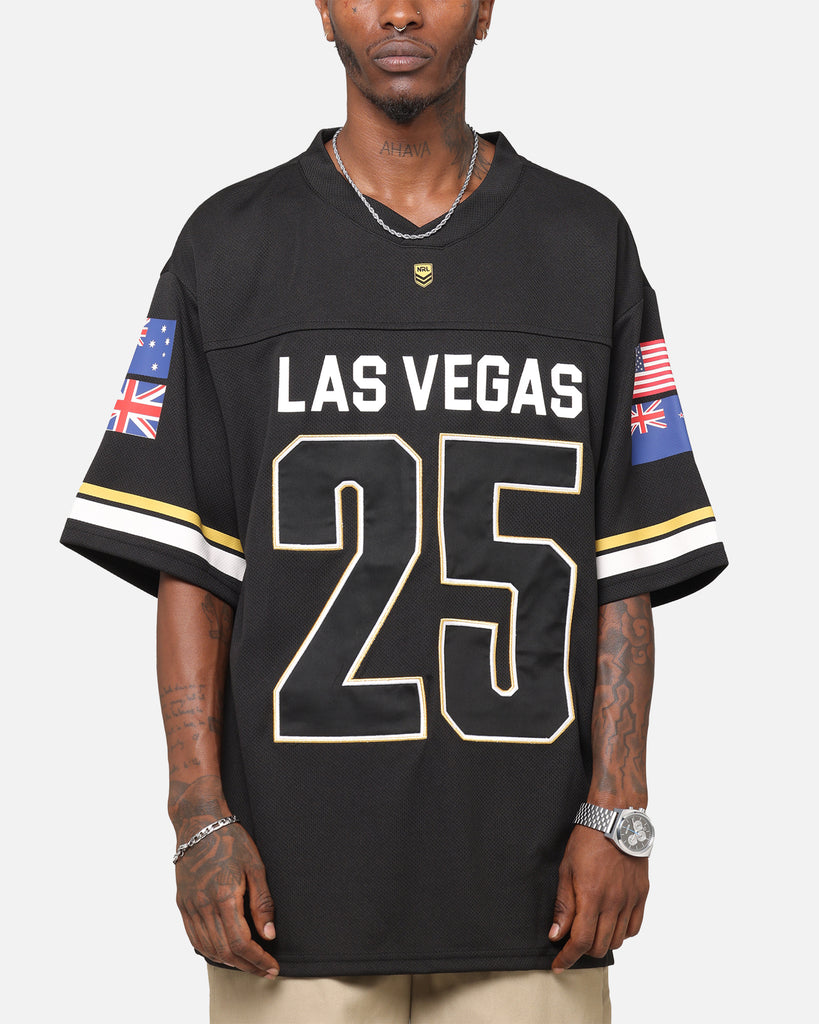 Bleacher Athletic NRL 2025 Las Vegas Round Grid Iron T-Shirt Black ...