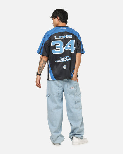 Mitchell & Ness Detroit Lions Warehouse Rave Jersey Black/Blue/White ...