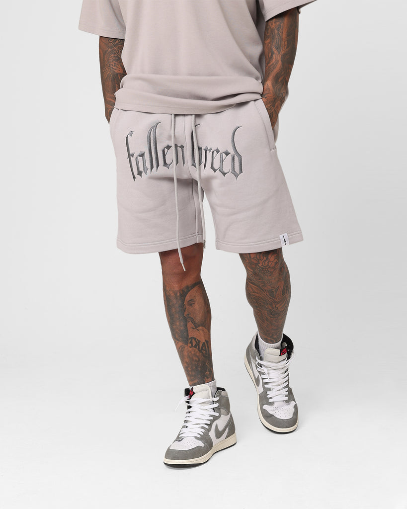Fallen Breed Logo Sweat Shorts Light Grey | Culture Kings