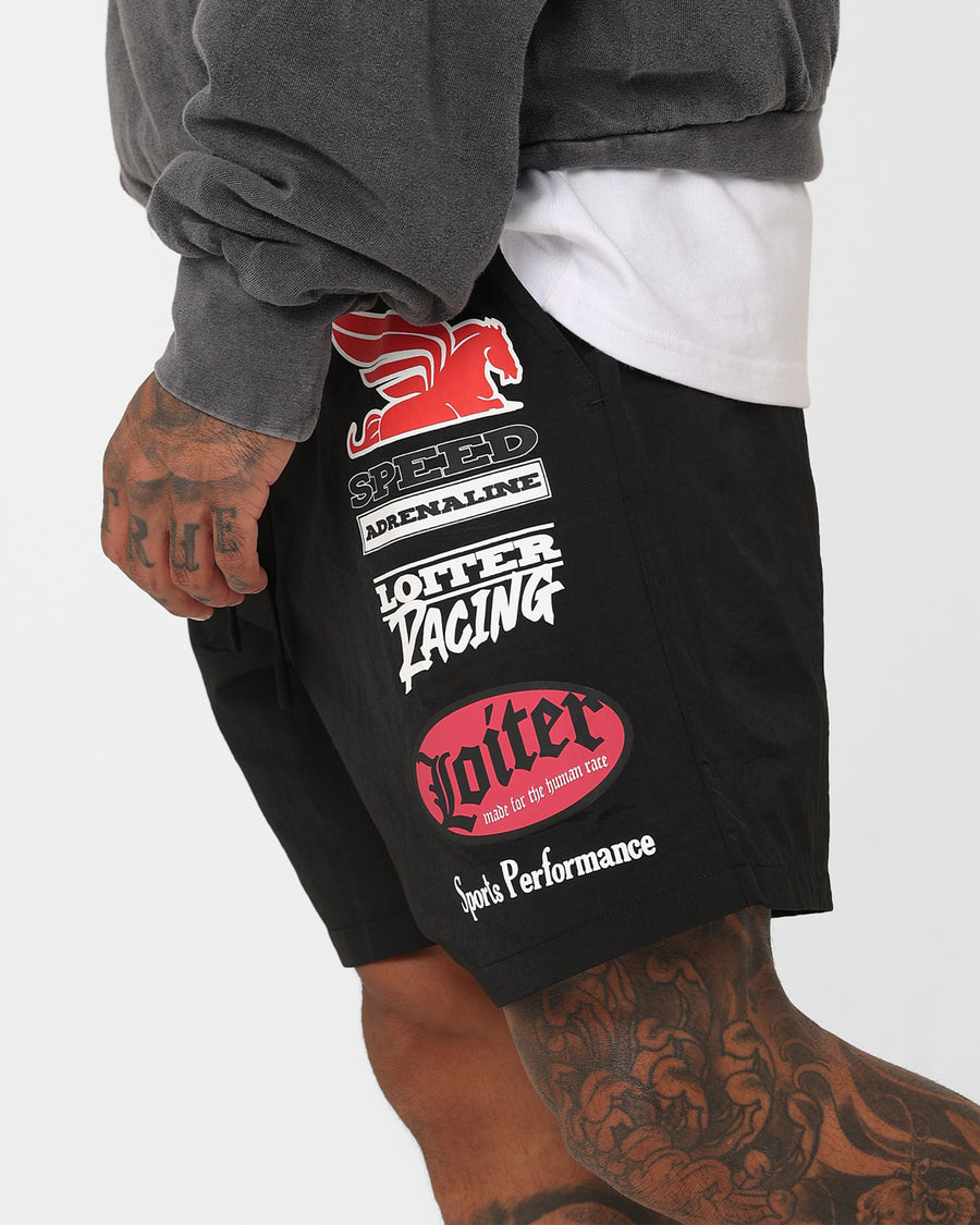 Loiter Speedway Walk Shorts Black | Culture Kings